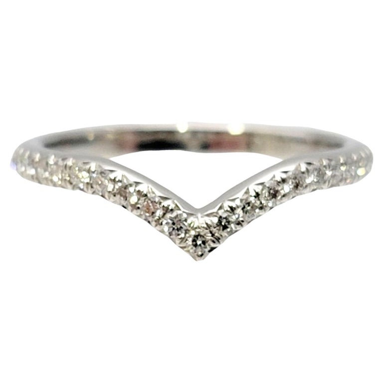 Tiffany and Co. Soleste Semi- Eternity Diamond 'V' Band Ring in ...