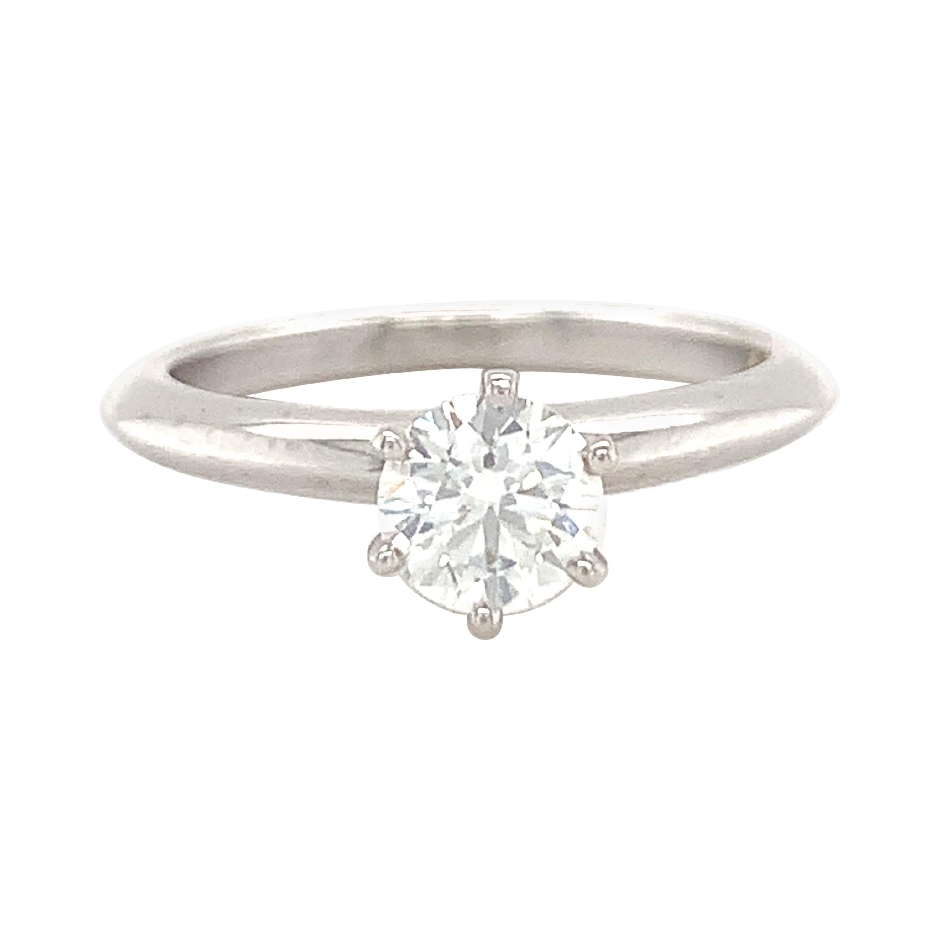 Tiffany and Co. Solitaire Engagement Ring .60 Ct HVVS2 in Platinum ...