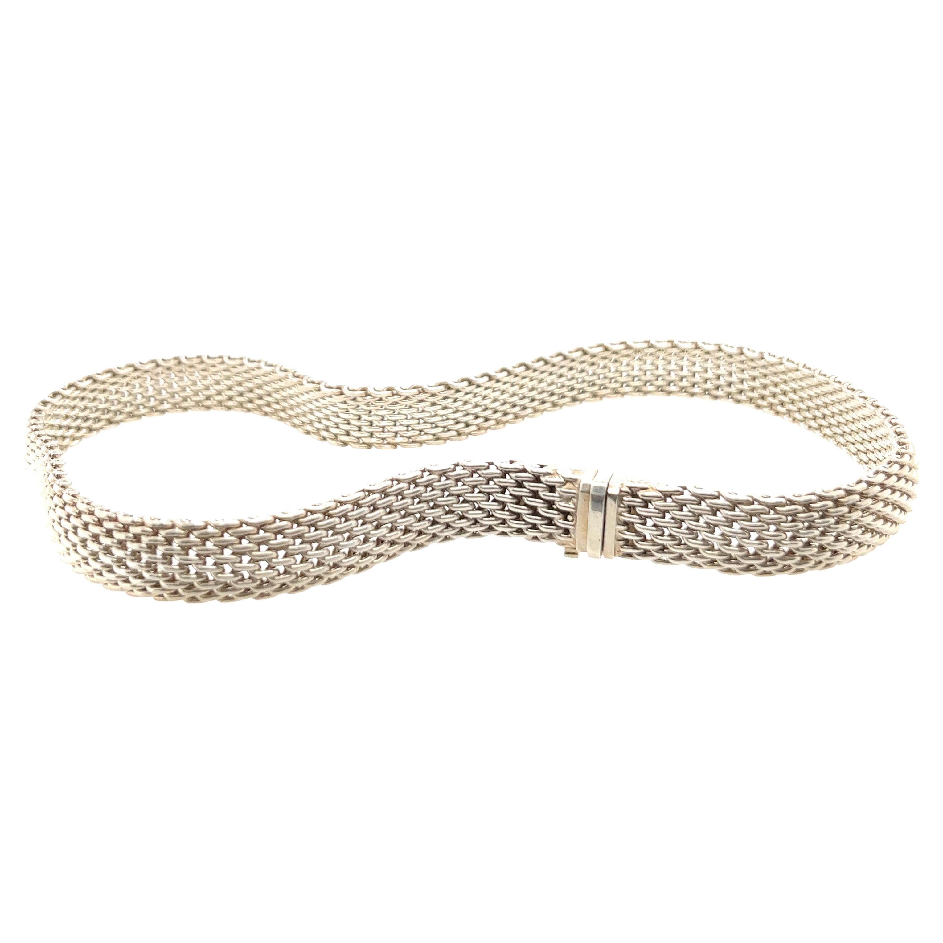 Tiffany and Co. Somerset Mesh Link Choker For Sale at 1stDibs