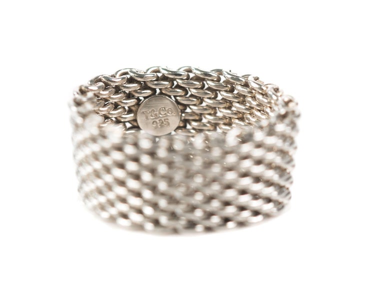 Tiffany and Co. Somerset Sterling Silver Mesh Chain Link Ring at ...