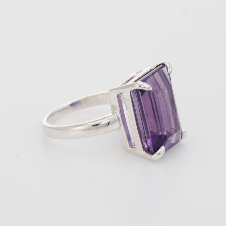 Tiffany and Co. Sparklers Amethyst Cocktail Ring Estate Sterling Silver ...