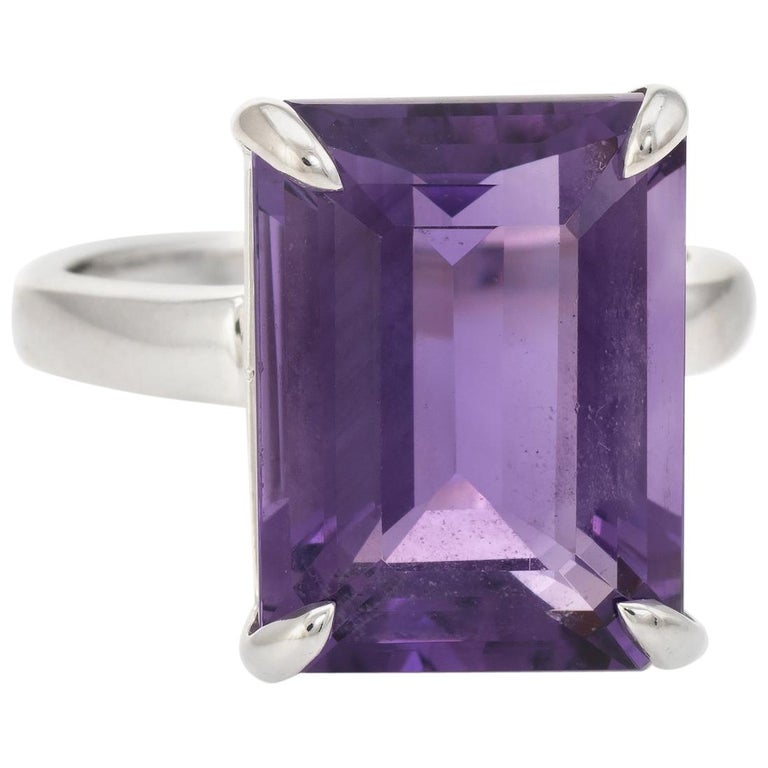 Tiffany and Co. Sparklers Amethyst Cocktail Ring Estate Sterling Silver ...