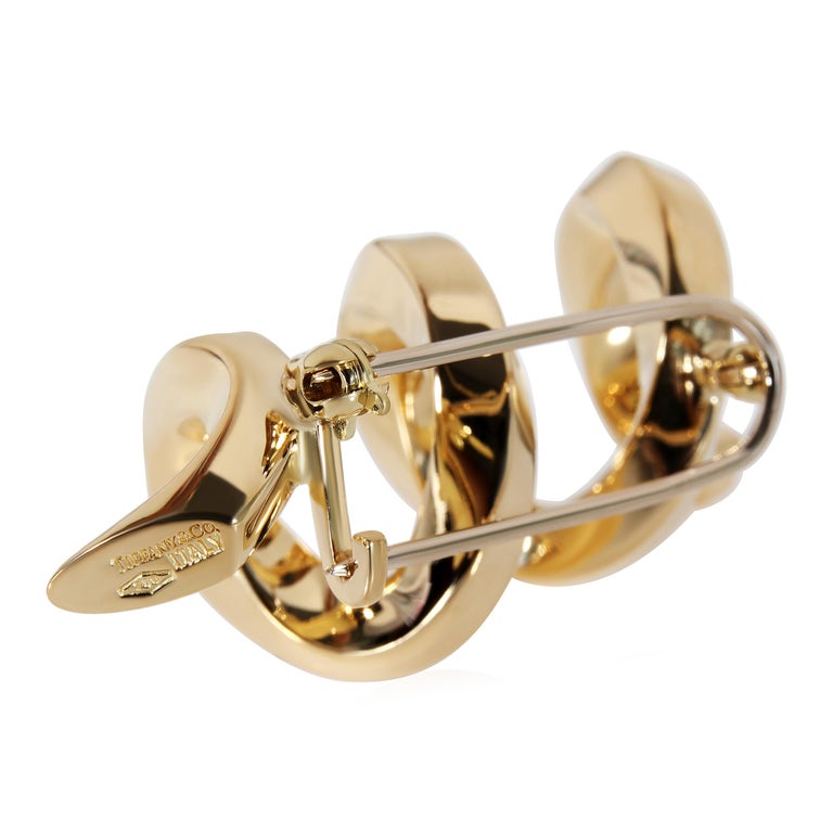 Tiffany and Co. Spiral Twist Brooch in 18K Yellow Gold For Sale at 1stDibs