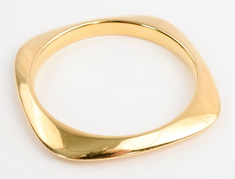 Tiffany and Co. Square Gold Bangle Bracelet at 1stDibs | square gold ...