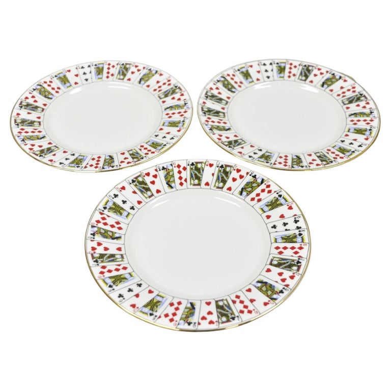 Tiffany and Co Staffordshire England Playing Card China 8.25 Round ...