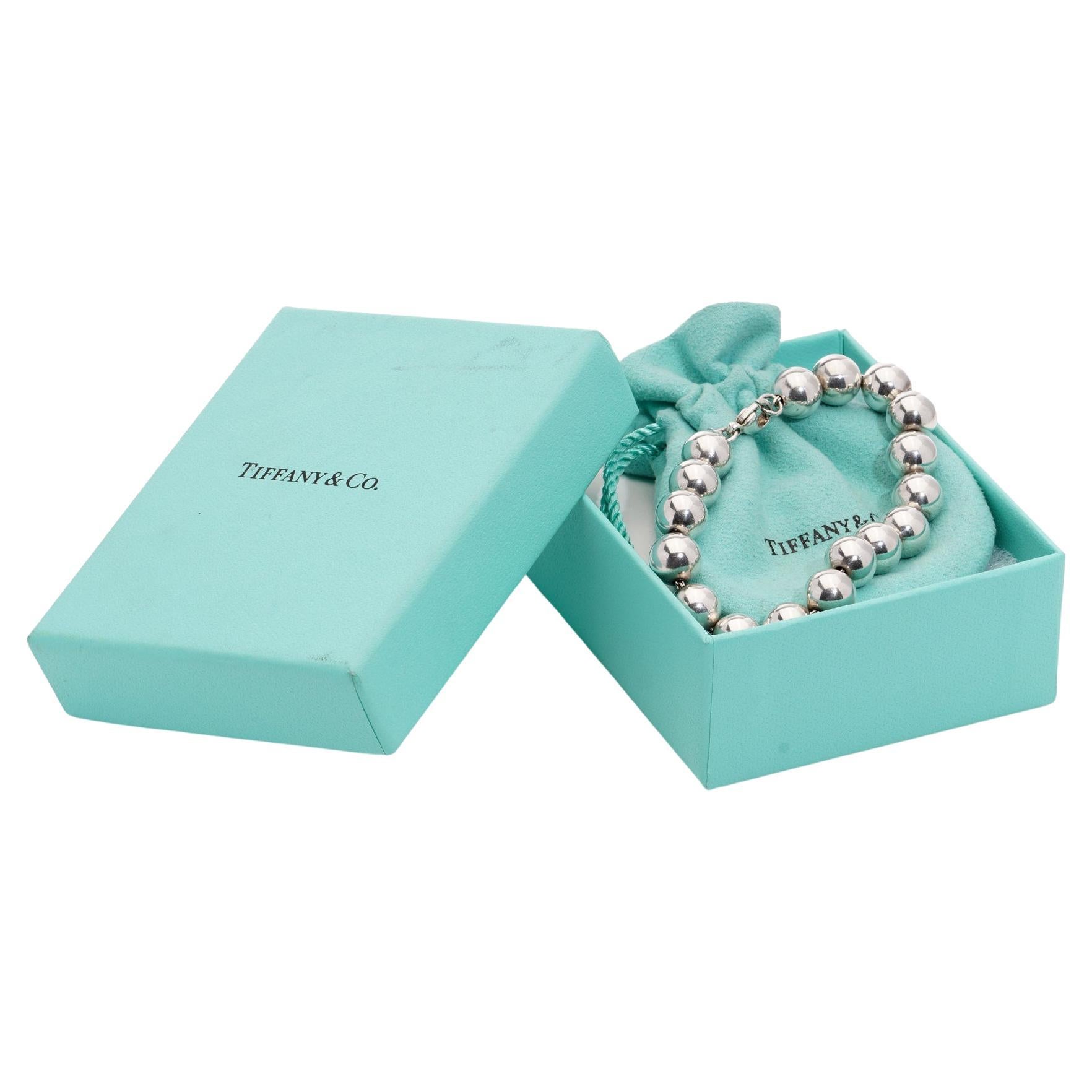 Tiffany and Co. sterling 925 silver ball bead bracelet For Sale at 1stDibs