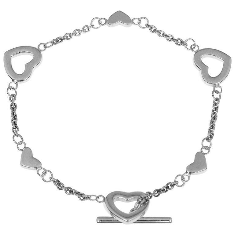 Tiffany and Co. Sterling 925 Silver Heart Bracelet at 1stDibs