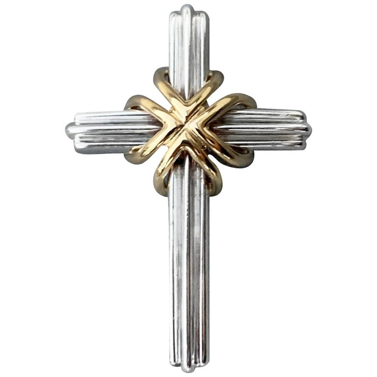 Tiffany and Co. Sterling and Gold Cross at 1stDibs