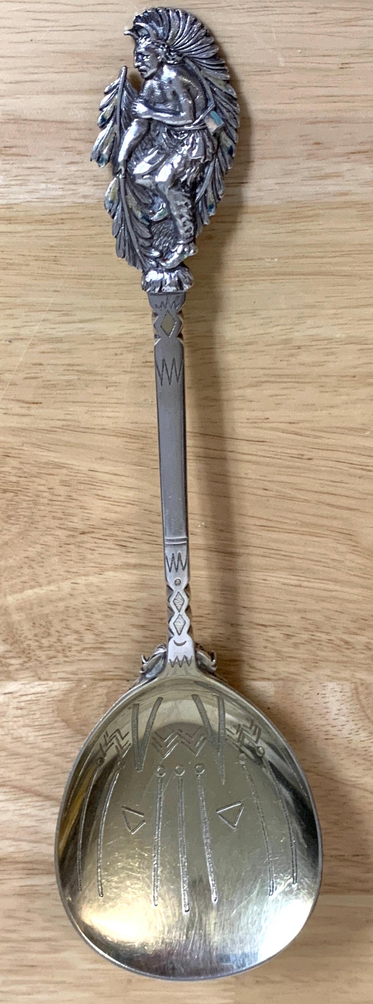 Tiffany and Co. 'Eagle Dance' Sterling and Enamel Serving Spoon, circa ...