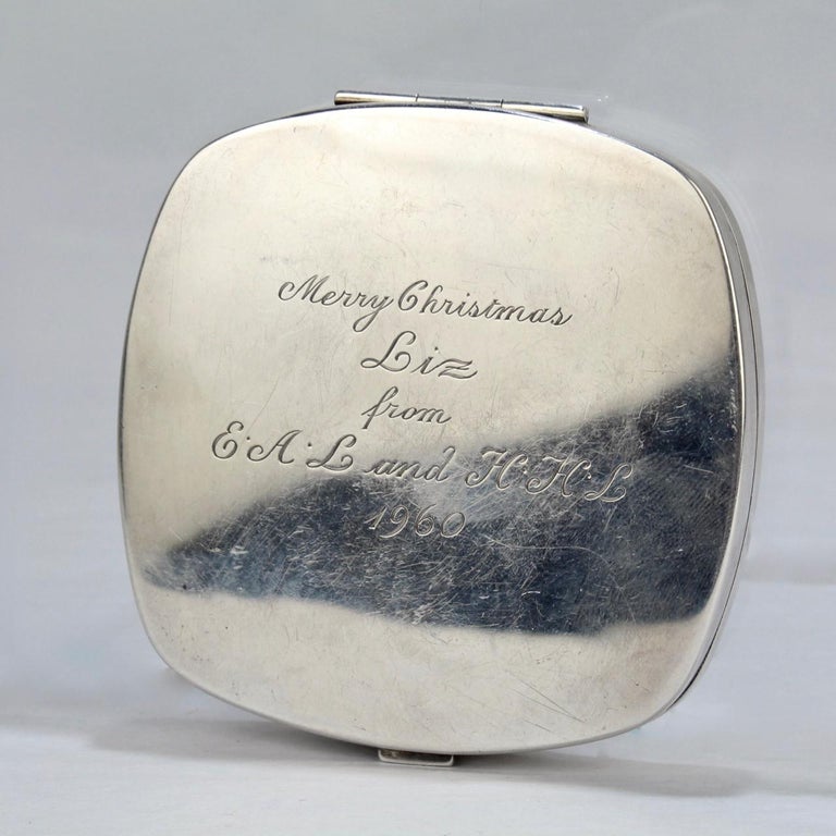 Tiffany and Co. Sterling Gold and Sapphires Mid-Century Modern Compact ...