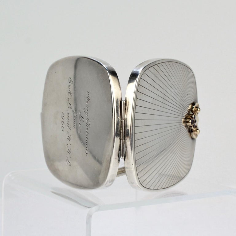 Tiffany and Co. Sterling Gold and Sapphires Mid-Century Modern Compact ...