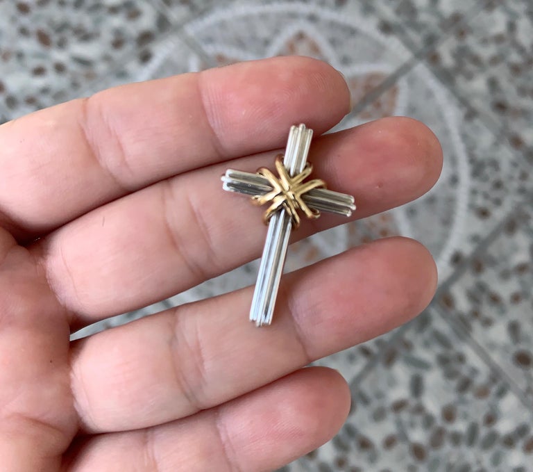Tiffany and Co. Sterling and Gold Cross at 1stDibs