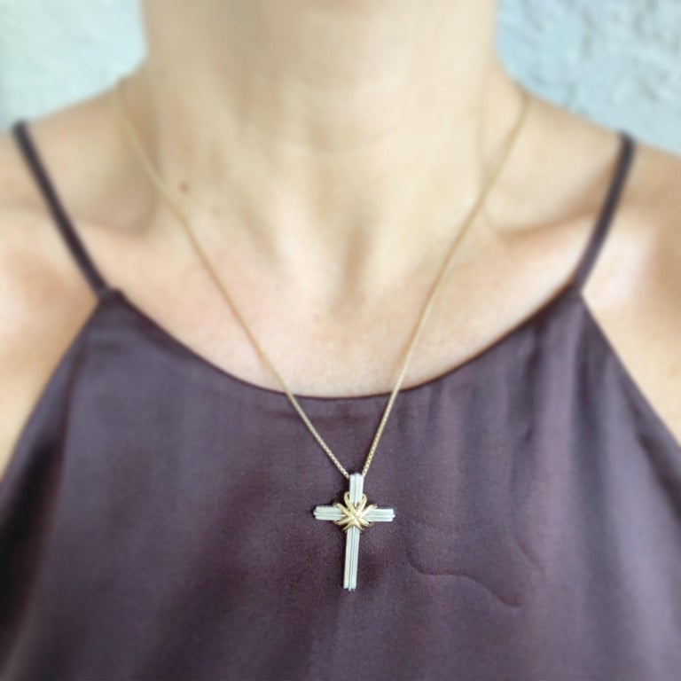 Tiffany and Co. Sterling and Gold Cross at 1stDibs