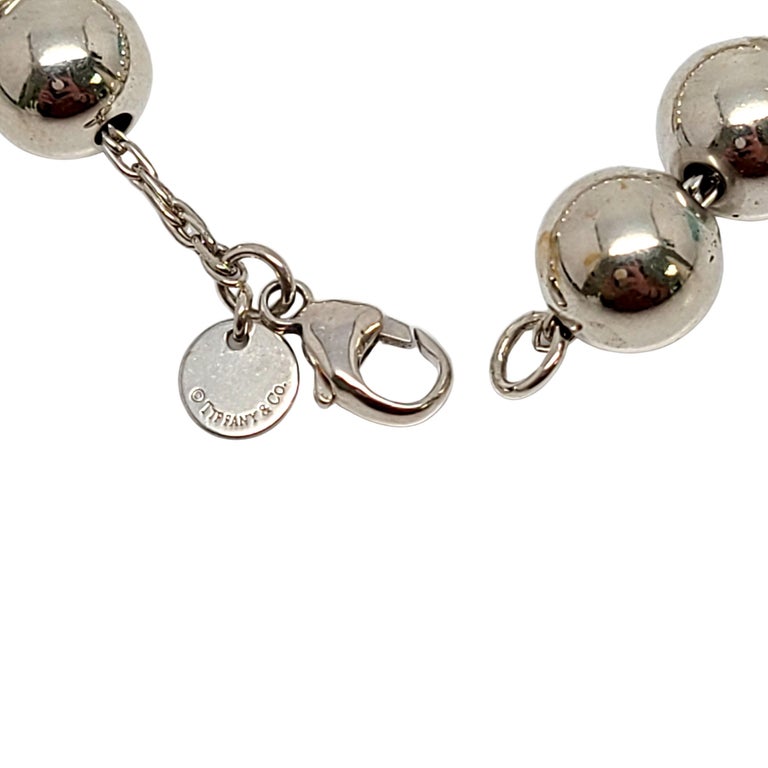 Tiffany and Co Sterling Silver Ball Bracelet with Pouch and Box at 1stDibs