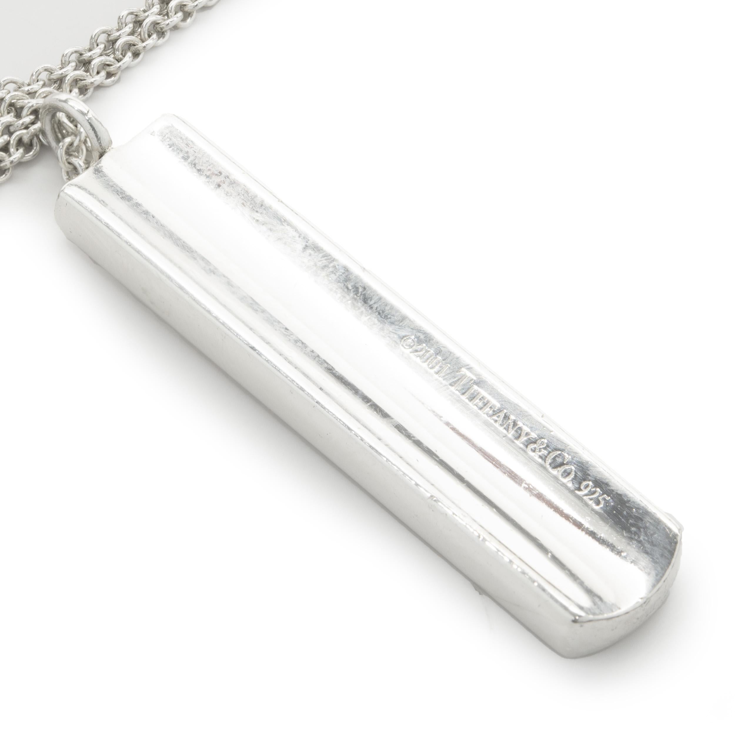 Tiffany and Co. Sterling Silver 1837 Bar Necklace at 1stDibs