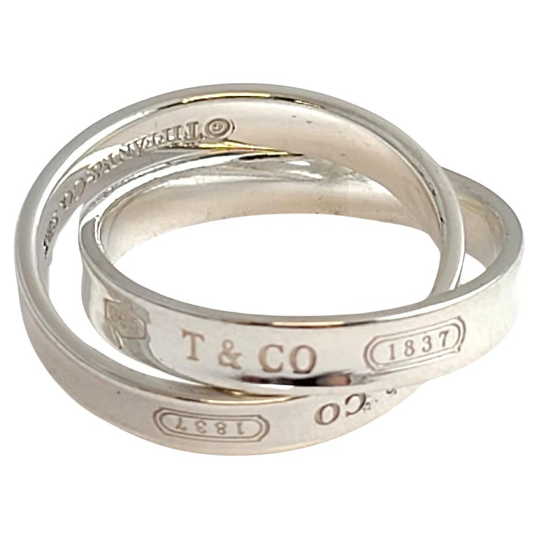 Tiffany and Co. Sterling Silver 1837 Interlocking Circles Ring at 1stDibs