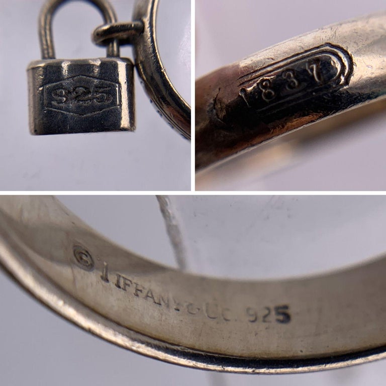 Tiffany and Co. Sterling Silver 1837 Padlock Ring Size 5 For Sale at ...