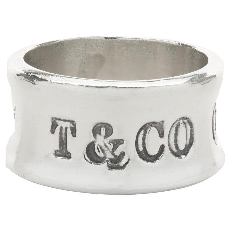 Tiffany and Co. Sterling Silver 1837 Ring For Sale at 1stDibs