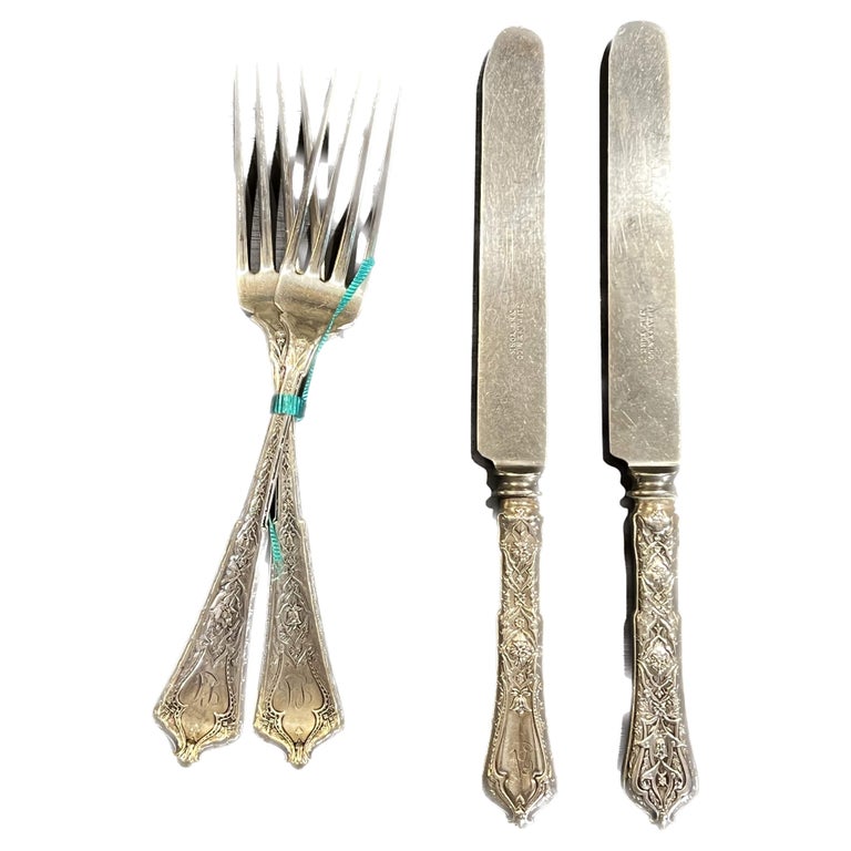 Tiffany and Co Sterling Silver 1872 Persian Pattern 2 Pair of Fork and ...