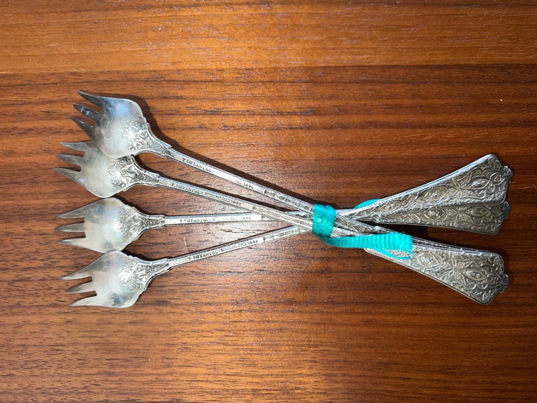 Tiffany and Co Sterling Silver 1872 Persian Pattern 4 Set Oyster Forks ...