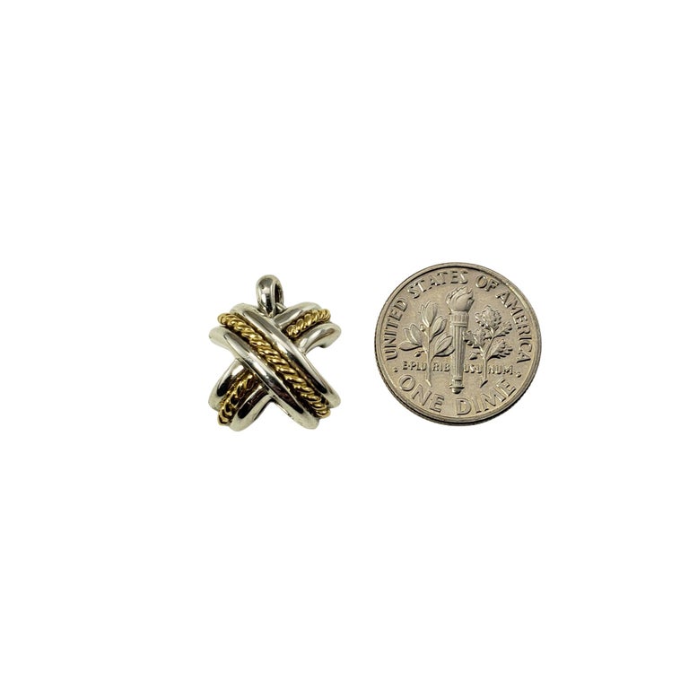 Tiffany and Co. Sterling Silver and 18 Karat Yellow Gold X Pendant For ...
