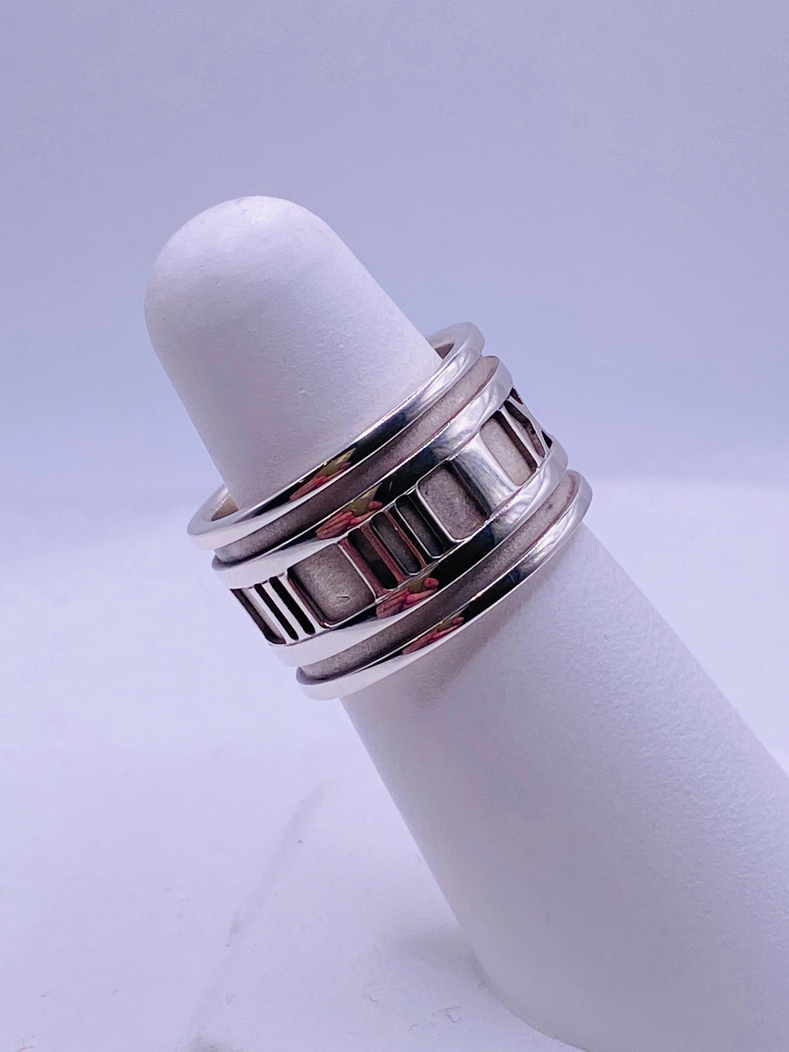 Tiffany and Co Sterling Silver Atlas Band Ring at 1stDibs | tiffany ...