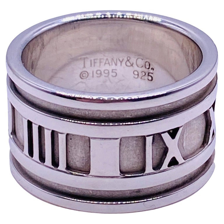 Tiffany and Co Sterling Silver Atlas Band Ring For Sale at 1stDibs