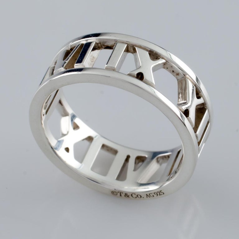 Tiffany and Co. Sterling Silver Atlas Cutout Band Ring at 1stDibs Tiffany and Co. Sterling Silver Atlas Cutout Band Ring at 1stDibs