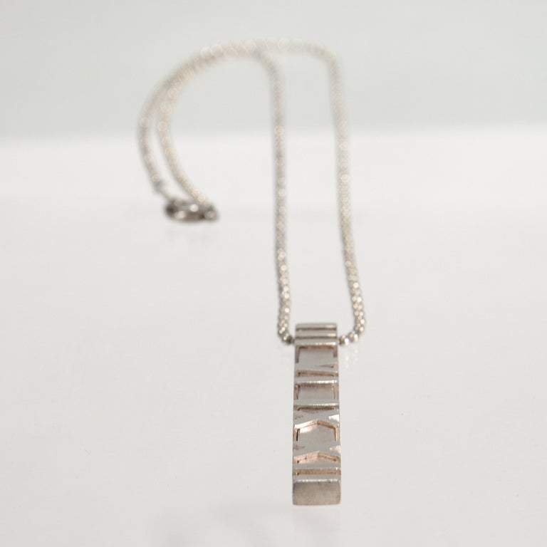 Tiffany and Co. Sterling Silver Atlas Pendant and Beaded Necklace For ...