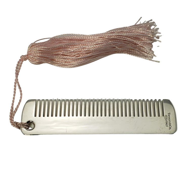 Tiffany and Co. Sterling Silver Baby Comb with Pink Tassel For Sale at ...