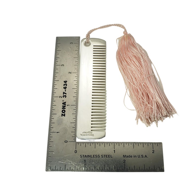 Tiffany and Co. Sterling Silver Baby Comb with Pink Tassel For Sale at ...
