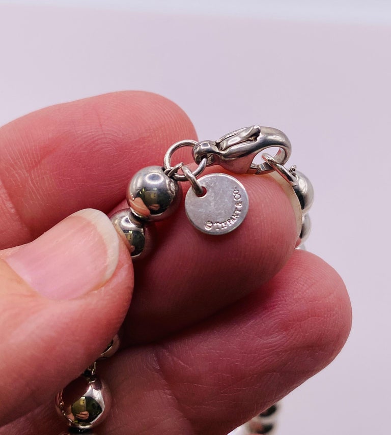 Tiffany and Co. Sterling Silver Ball Bead Graduated Necklace For Sale ...