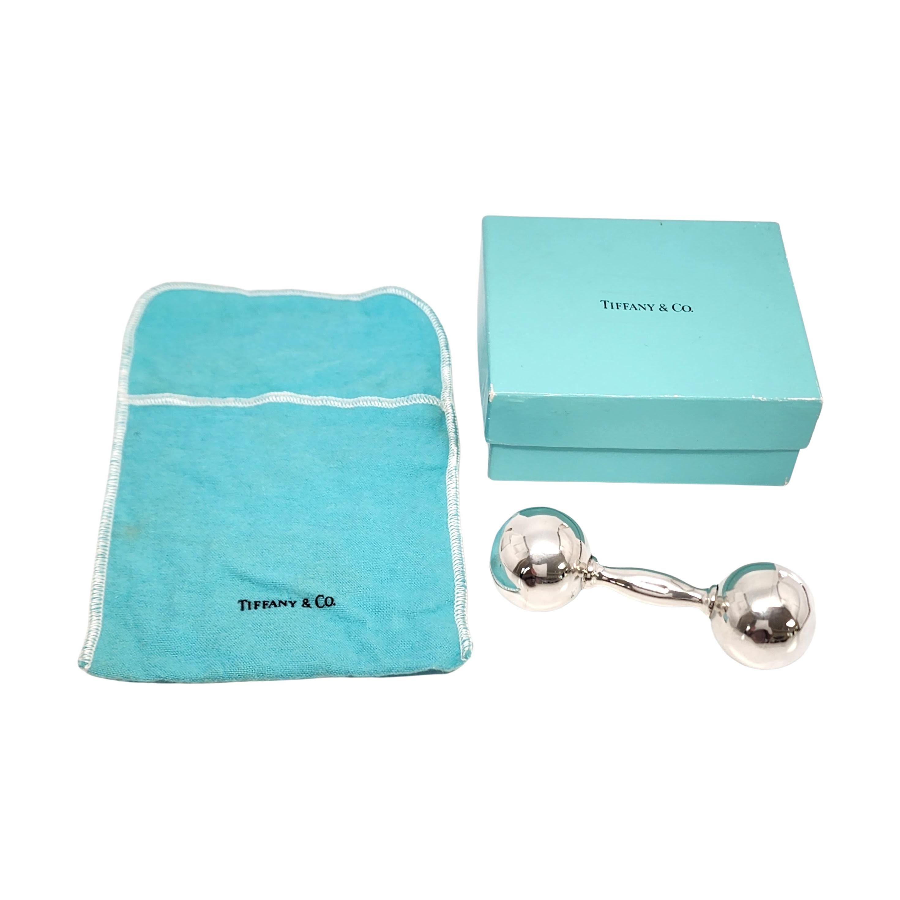 Tiffany and Co Sterling Silver Barbell Rattle with Box and Pouch at ...
