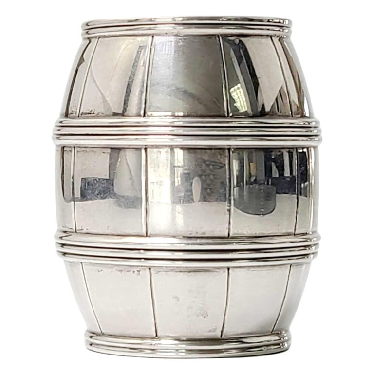 Tiffany and Co. Sterling Silver Barrel Container at 1stDibs