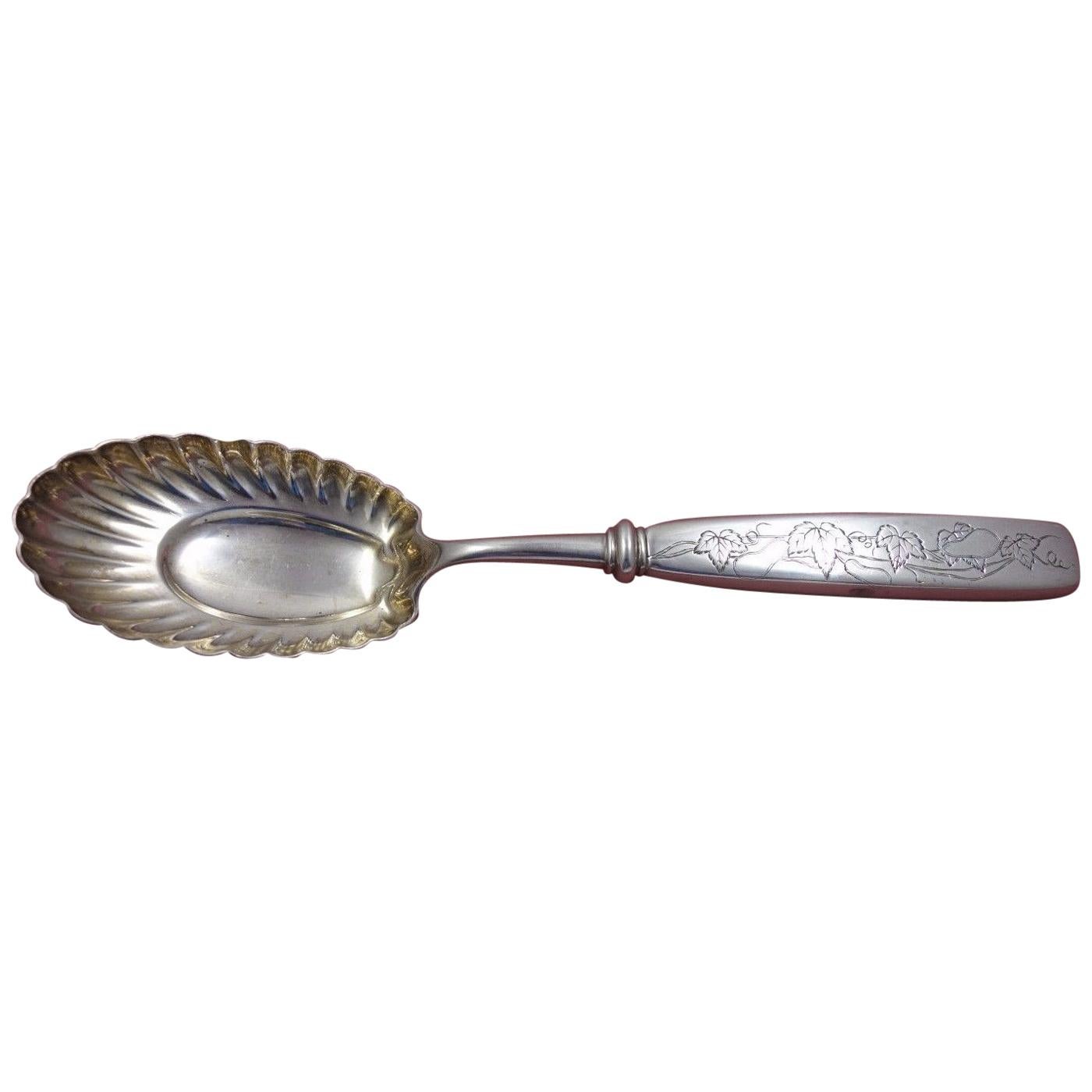 Tiffany and Co. Sterling Silver Berry Spoon HH AS Shell Bowl BC w ...