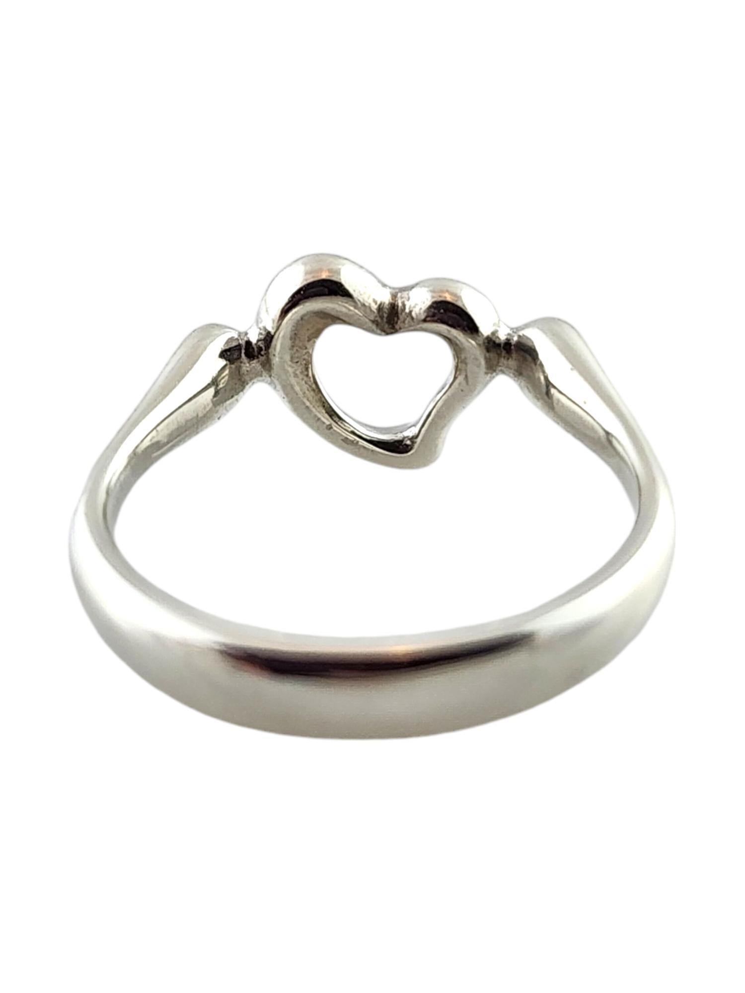 Tiffany and Co Sterling Silver Elsa Peretti Open Heart Ring Size 6.75 ...