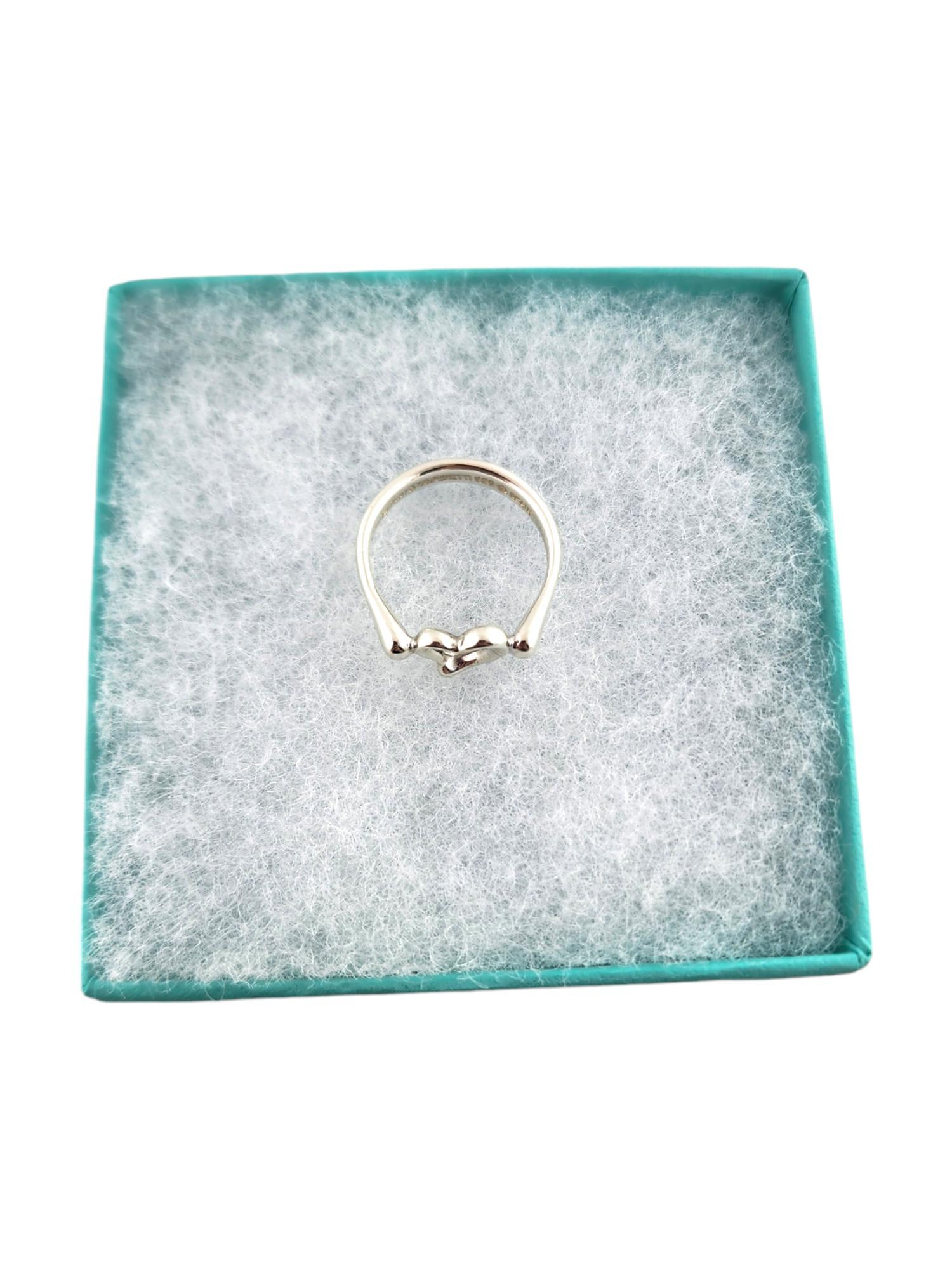 Tiffany and Co Sterling Silver Elsa Peretti Open Heart Ring Size 6.75 ...