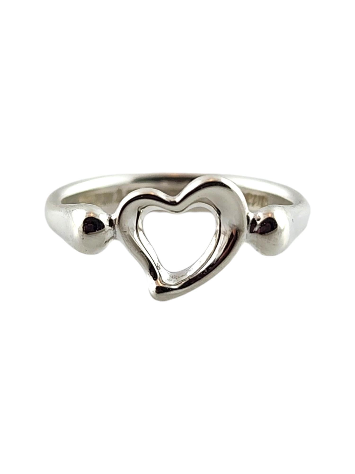 Tiffany and Co Sterling Silver Elsa Peretti Open Heart Ring Size 6.75 ...