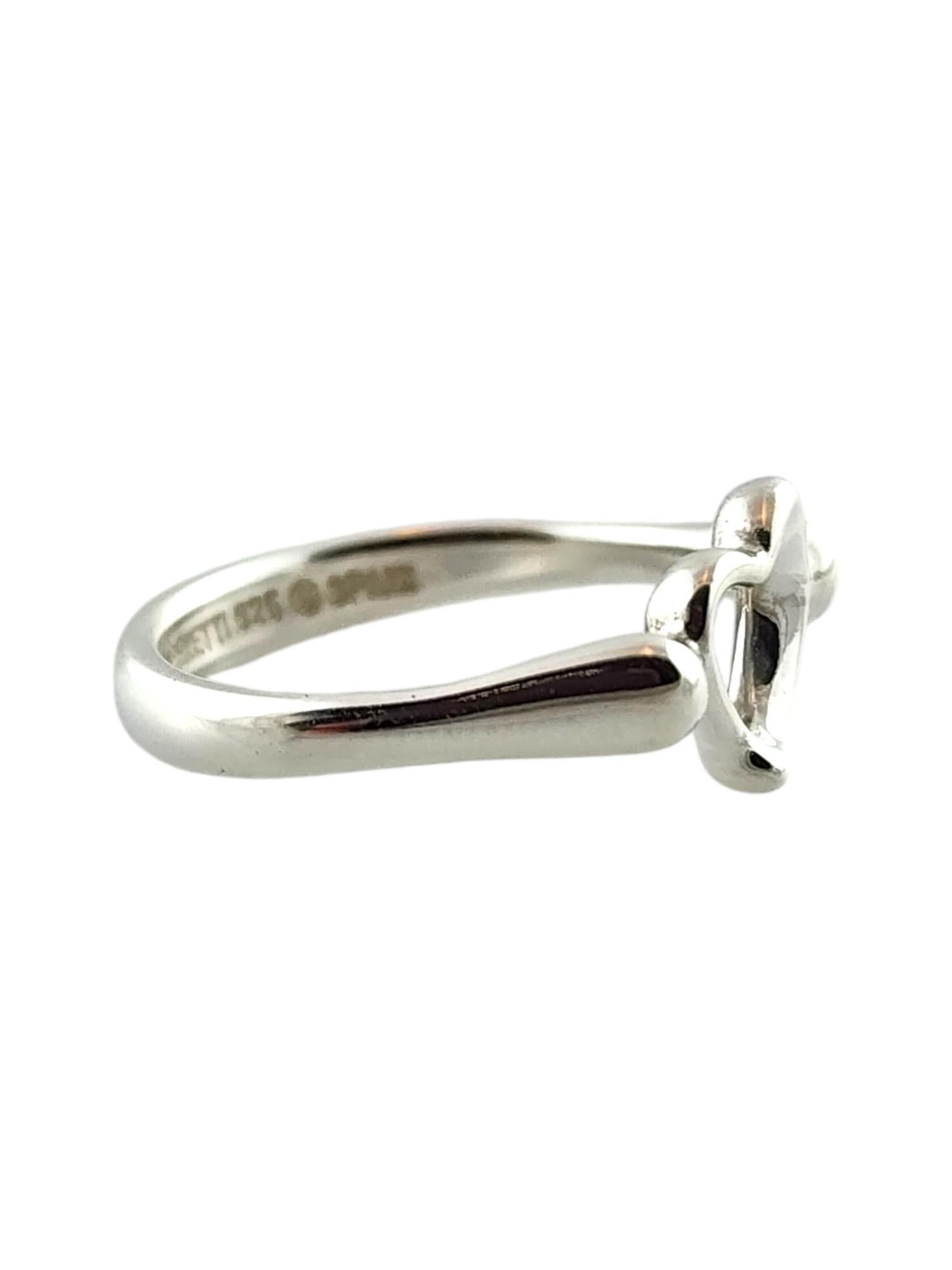 Tiffany and Co Sterling Silver Elsa Peretti Open Heart Ring Size 6.75 ...