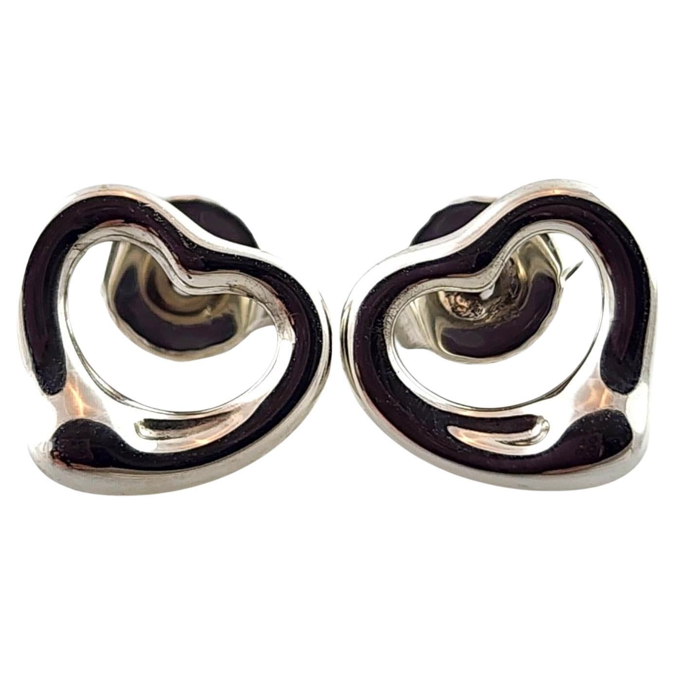 Tiffany and Co Sterling Silver Elsa Peretti Open Heart Ring Size 6.75 ...