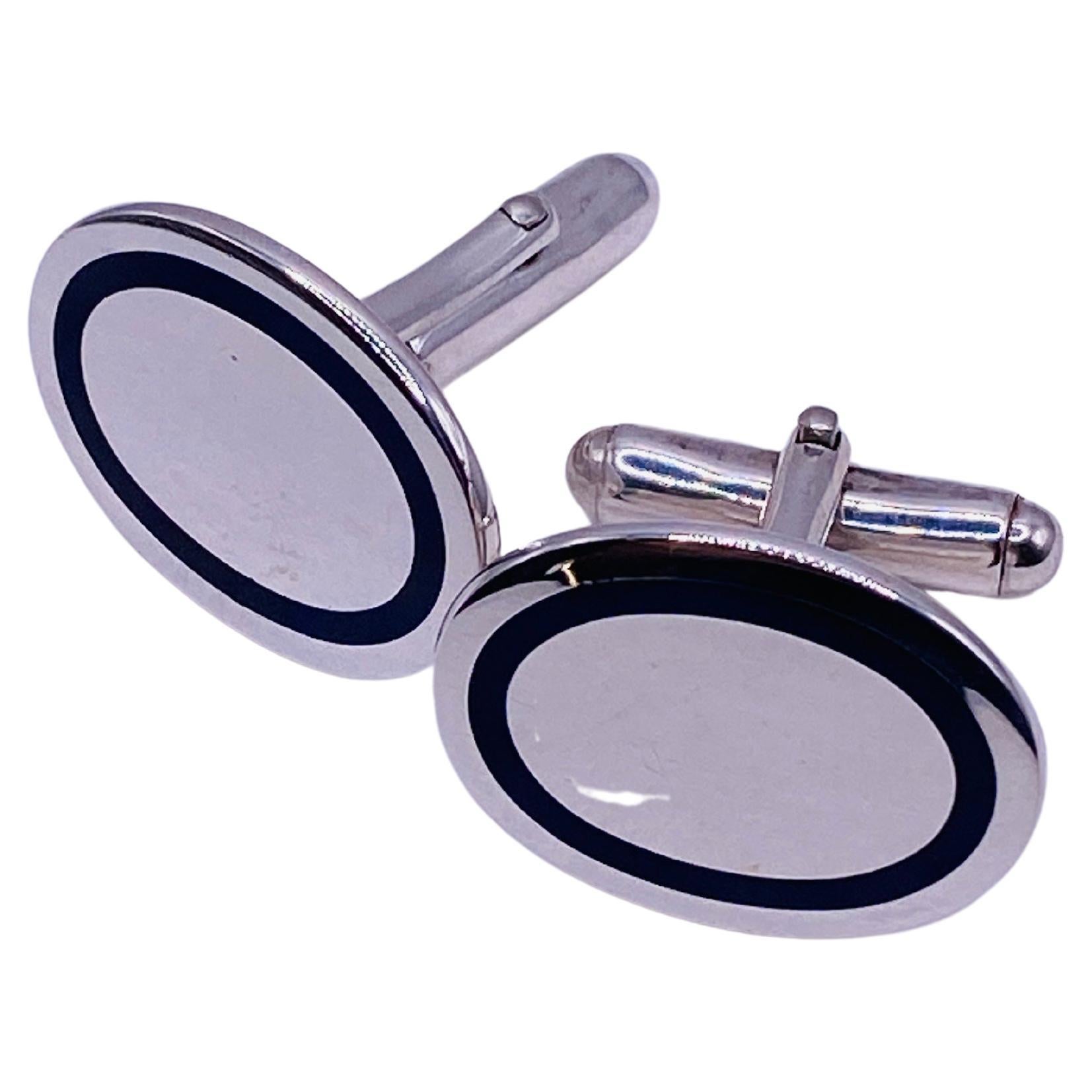 Tiffany and Co. Sterling Silver Mother of Pearl Cufflinks with Box and ...