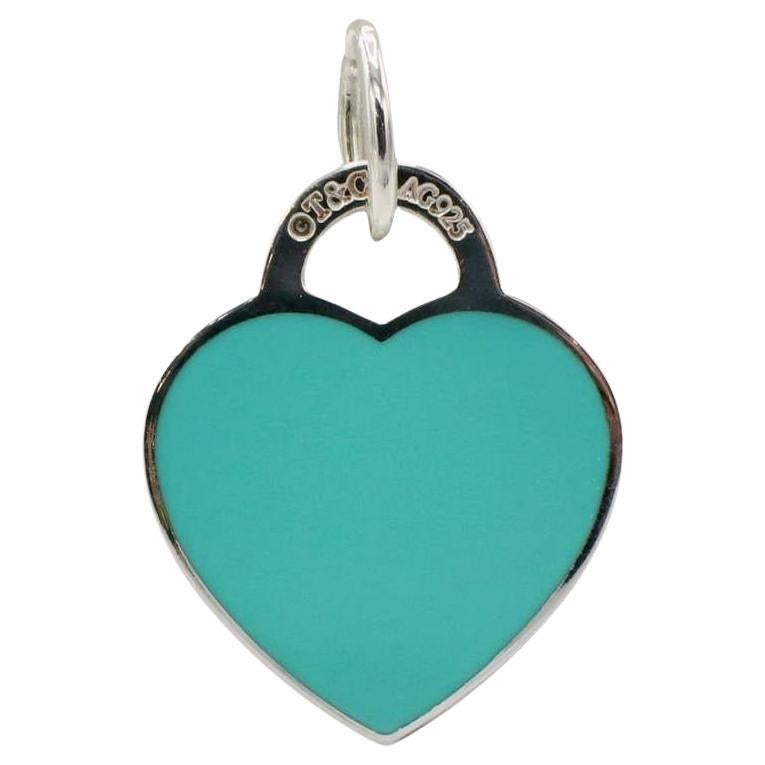 Tiffany and Co. Sterling Silver Enamel Heart Charm Return to Tiffany ...