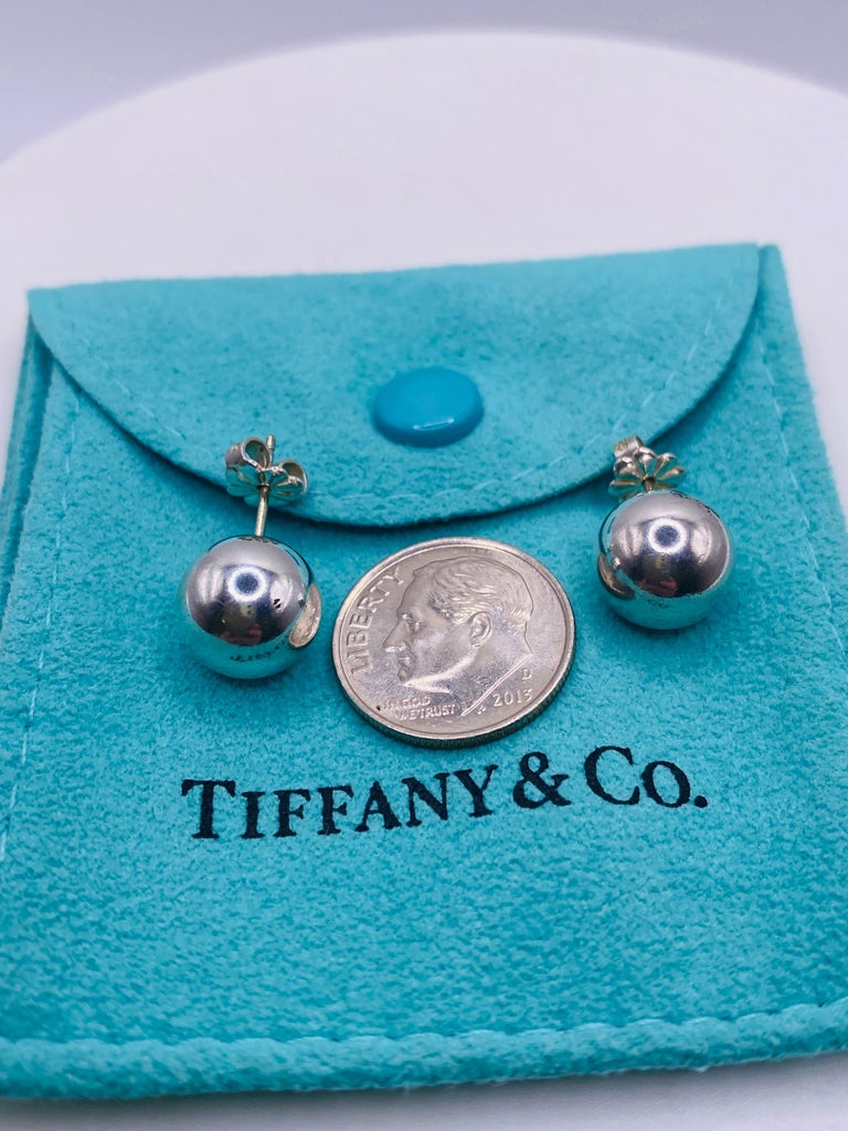 Tiffany and Co. Sterling Silver Hardware ball bead stud ears For Sale ...