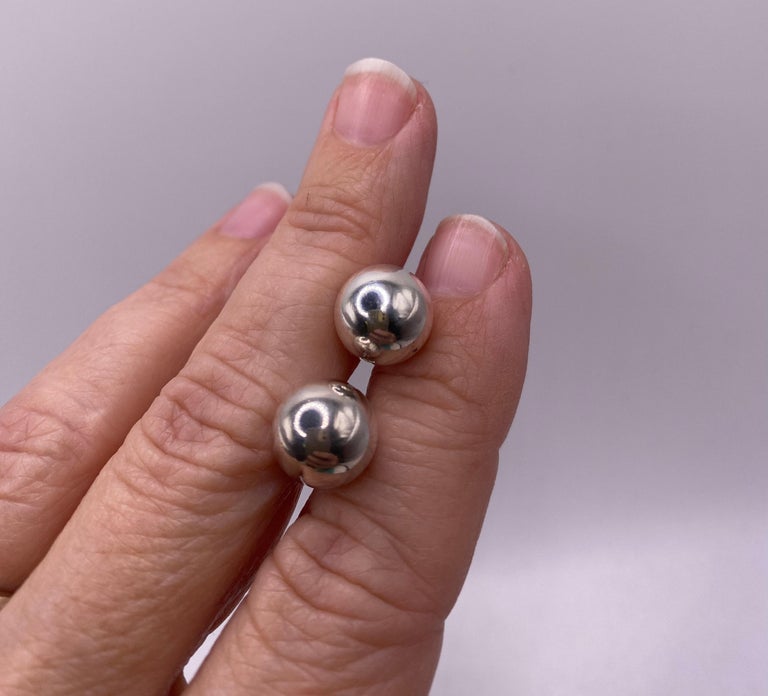Tiffany and Co. Sterling Silver Hardware ball bead stud ears For Sale ...