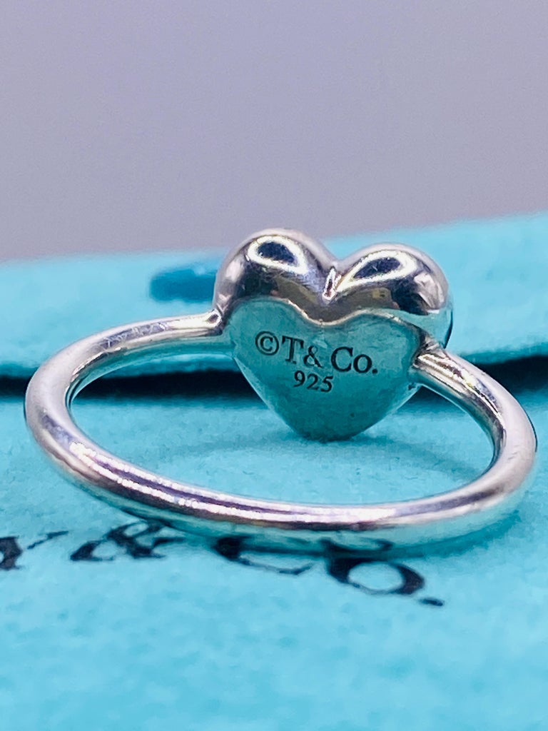 Tiffany and Co Sterling Silver Heart Ring For Sale at 1stDibs
