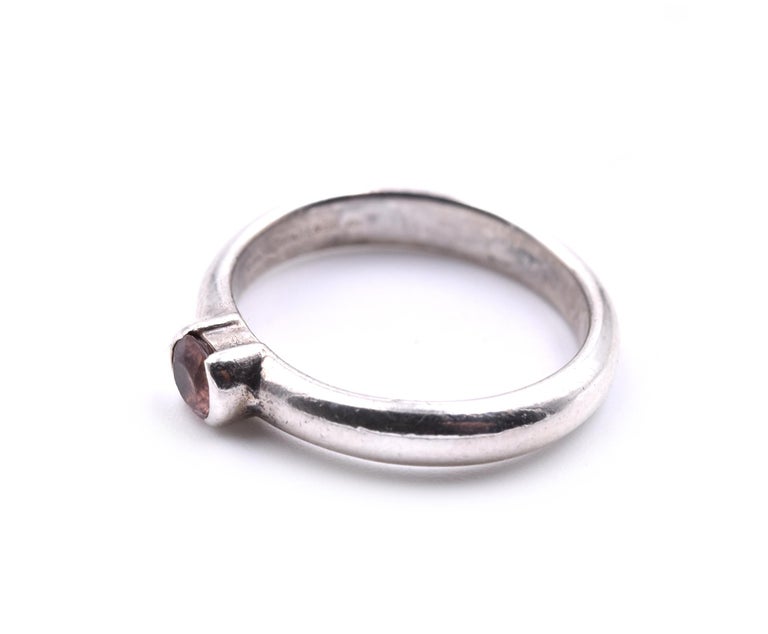 Tiffany and Co. Sterling Silver Morganite Solitaire Ring at 1stDibs ...