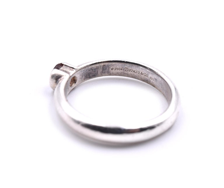 Tiffany and Co. Sterling Silver Morganite Solitaire Ring at 1stDibs ...