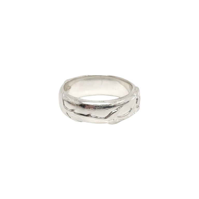 Tiffany and Co Sterling Silver Nature Rose Flower Band Ring For Sale at ...