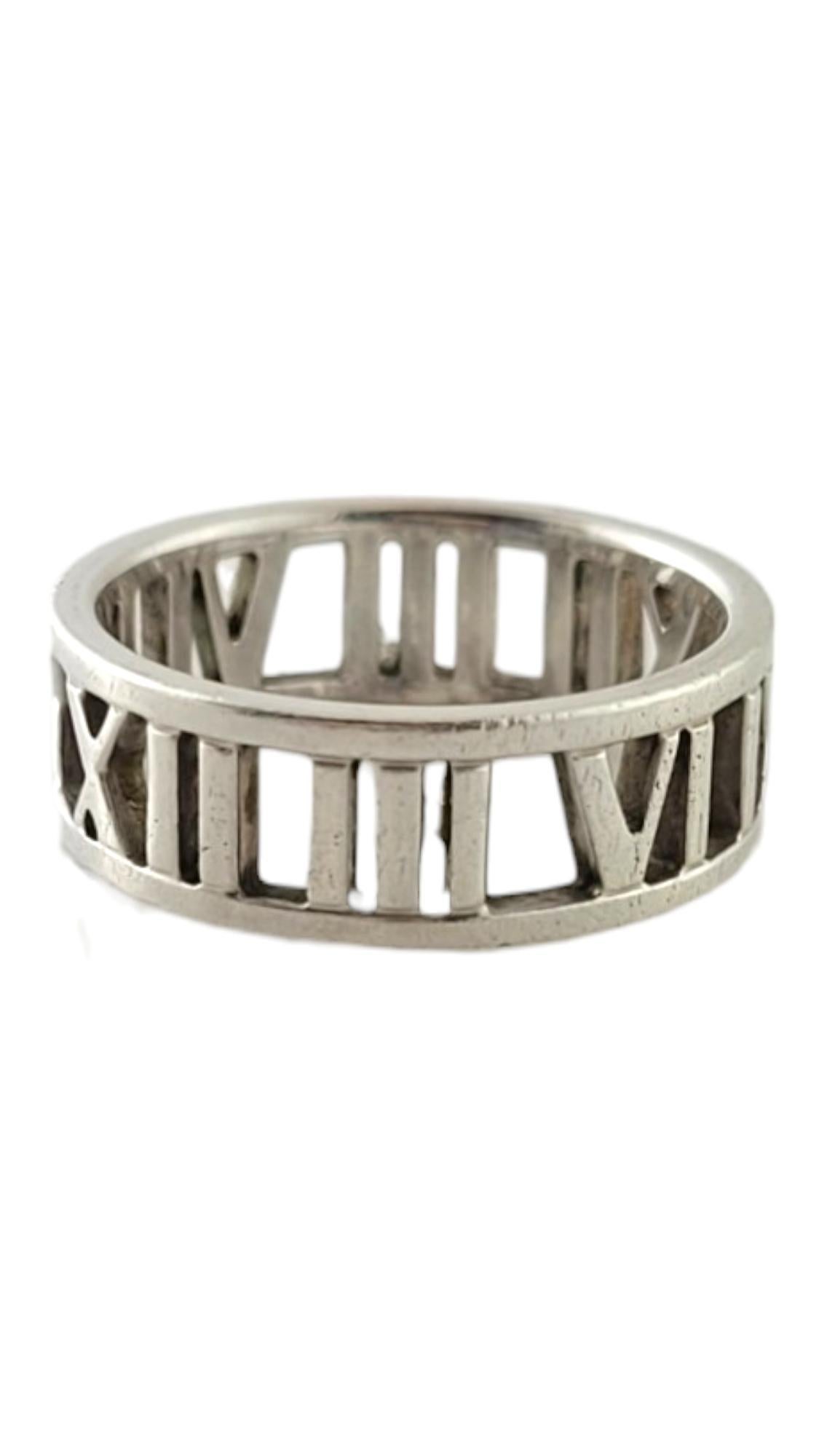 Tiffany and Co Sterling Silver Open Roman Numeral Band Ring Size 7.25-7 ...