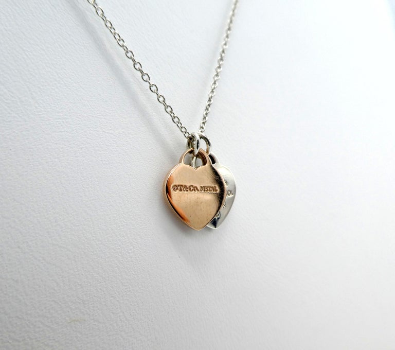 Tiffany and Co. Sterling Silver Return to Tiffany Double Heart Tag ...